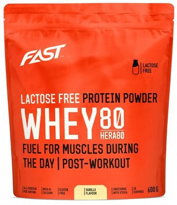 Fast Lactose Free Protein Powder Whey 80 Hera 600 g - jahoda ...