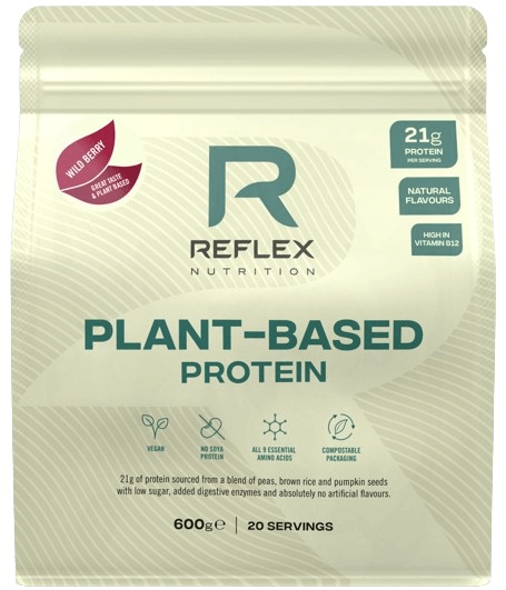 Reflex Plant Based Protein 600 g - banán VÝPRODEJ (DMT 30.11.2025) | Fitness007.cz
