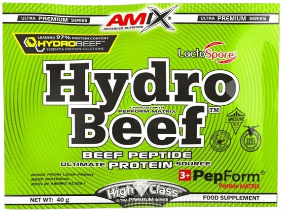 Amix HydroBeef™ Peptide Protein 40 g - Peanut-choco caramel PROŠLÉ DMT ...