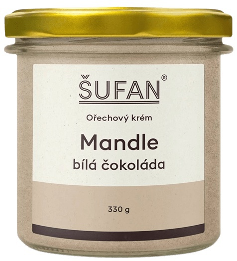 Šufan mandle-bílá čokoláda máslo 330 g VÝPRODEJ 20.6.2026 | Fitness007.cz